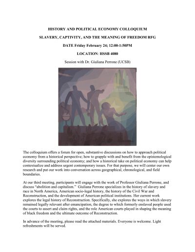 History and Political Economy Colloquium with Dr. Giuliana Perrone ...