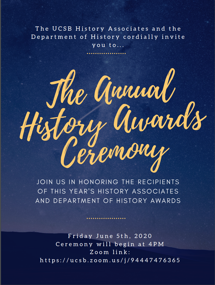 History Department Awards Ceremony – Department of History, UC Santa ...